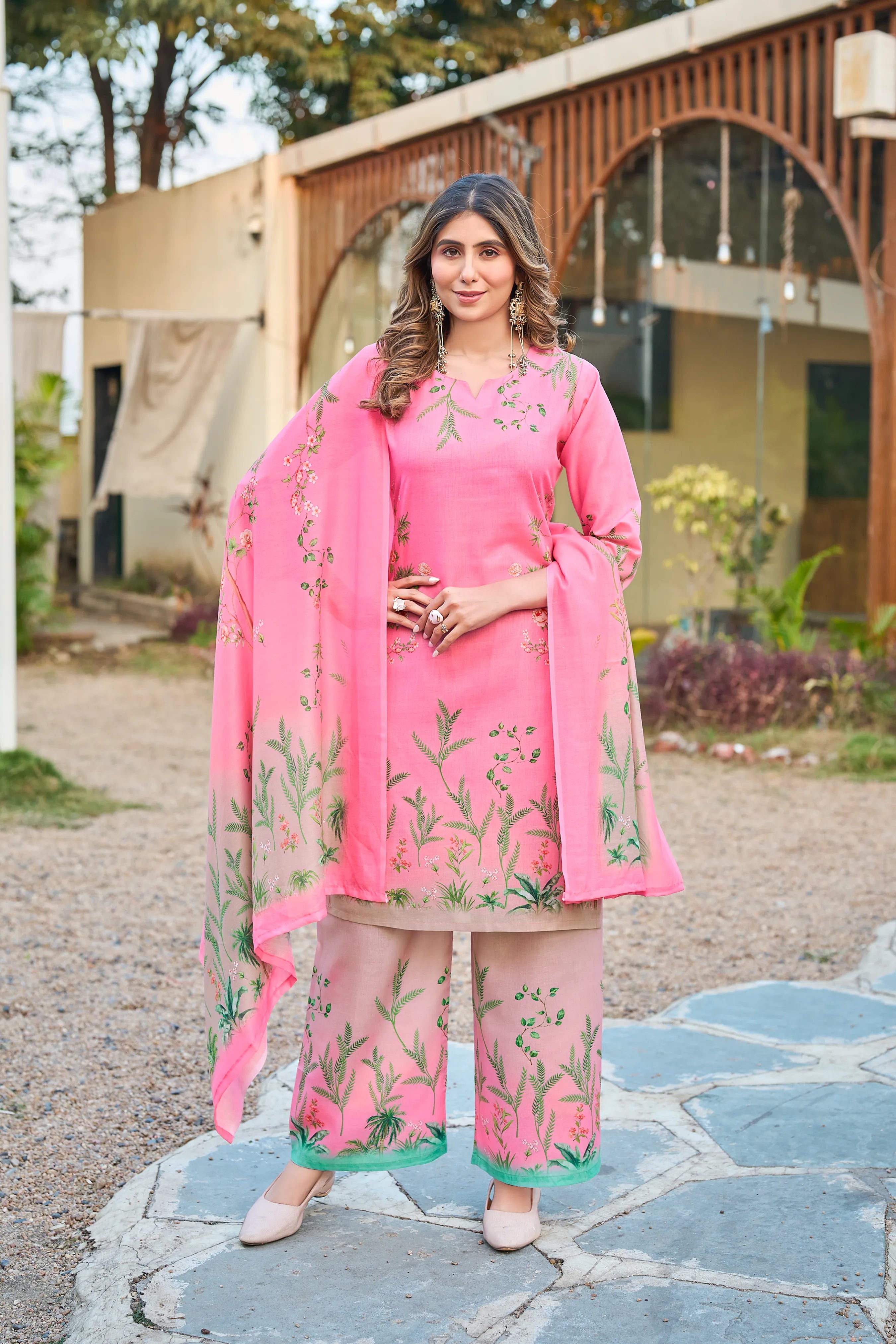 Modern Cotton Kurta Set with Floral Print – thetavas